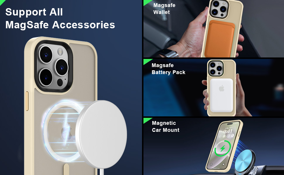 Amazon.com: MOCCA Strong Magnetic for iPhone 13 Pro Max Case,[Compatible with Magsafe][Glass ...