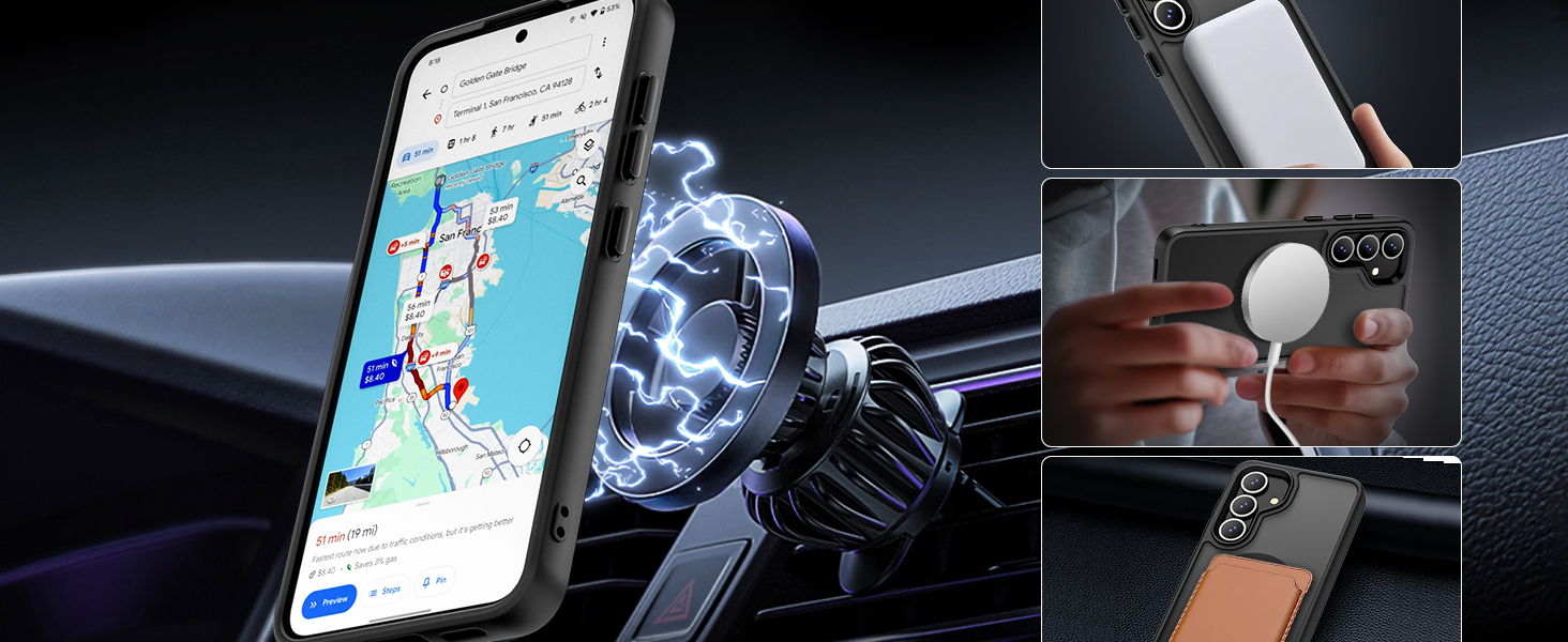 Amazon.com: Oterkin Magnetic for Samsung Galaxy S25 Plus Case Matte [Compatible with MagSafe ...