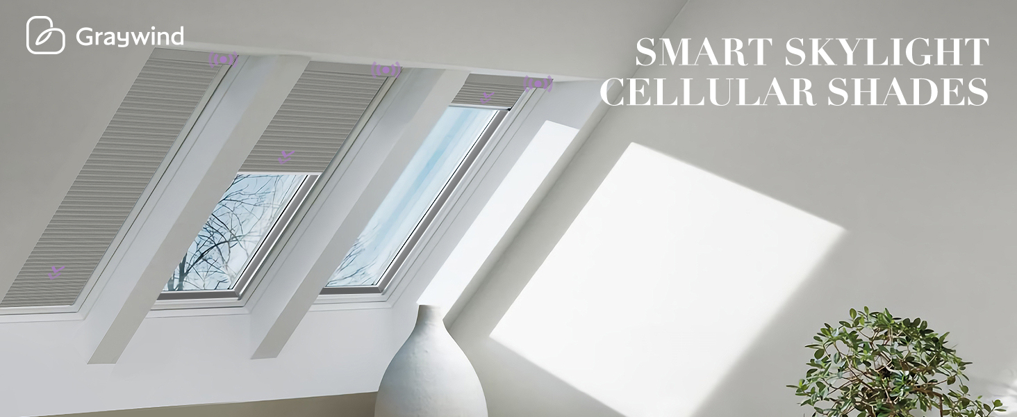 Amazon.com: Graywind Smart Skylight Shades Compatible with Alexa Google Solar Powered Motorized ...