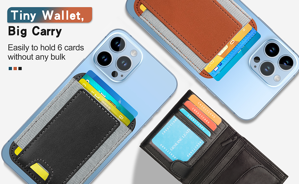 Amazon.com: Magnetic Card Wallet Holder Compatible with MagSafe Wallet iPhone 14 & 13 Pro Max ...