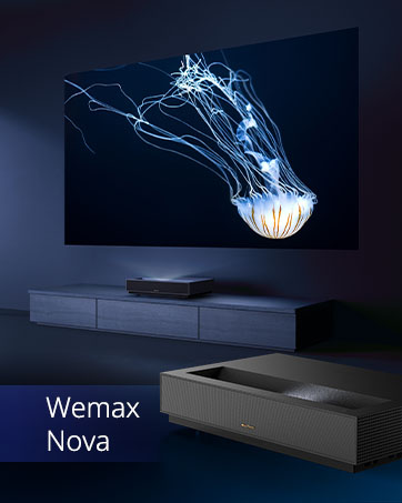 WEMAX Nova 4K UHD Ultrakort Kast Laser Projektor, 150" ALPD Laser TV, Android TV, Dolby Audio ...
