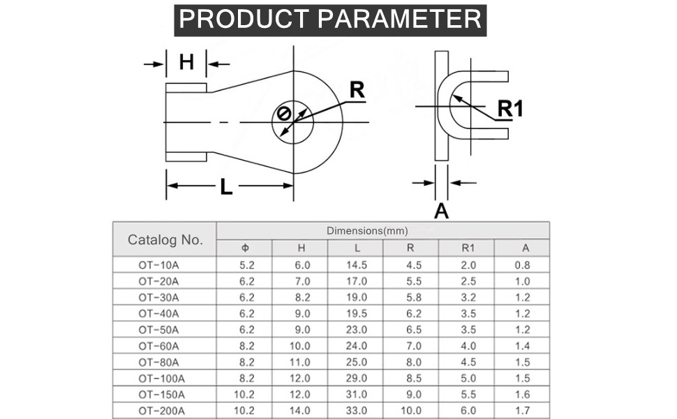Amazon.co.jp: Fielect OT/DT銅線フォーク リング端子溶接ベアコネクタ ワイヤードッキングターミナル コールドエンド ケーブル圧着コネクタ真鍮 円形 加熱収縮チューブ ...