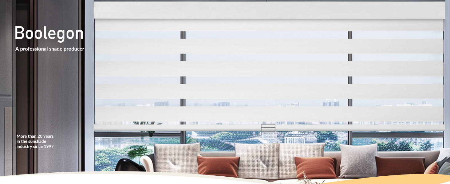 Amazon.com: Boolegon No Drill No tools Zebra Blinds, Blackout zebra shades, Dual Layer Cordless ...