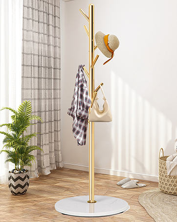 LOZABEE - Perchero moderno de metal con base de mármol natural, perchero resistente no empotrado ...