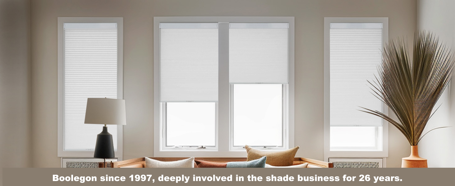 Amazon.com: Boolegon Blackout Cellular Shades Cordless Pull Down Cellular Blinds Thermal ...