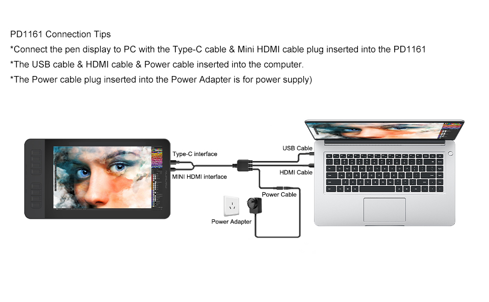 GAOMON PD1161 11,6 Pollici Tavoletta Grafica con Schermo, 8 Tasti di Scelta Rapida e Stilo Senza ...