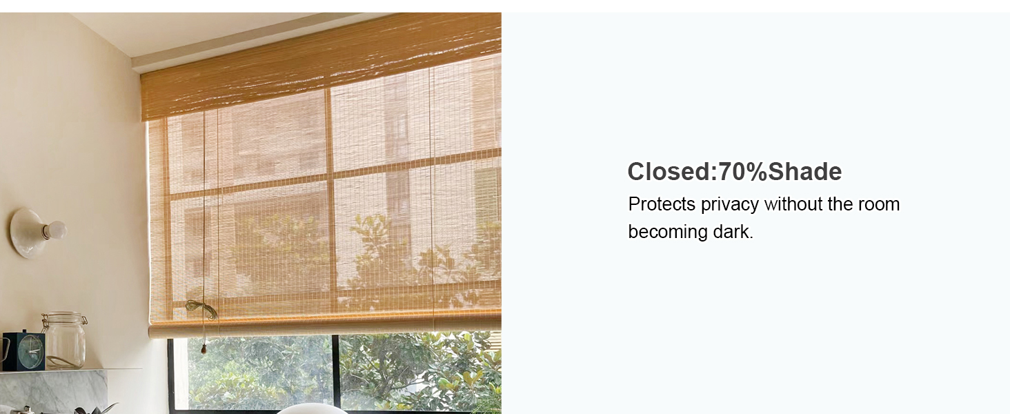 Amazon.com: EVOZEN No Tool No Drill Bamboo Blinds, Bamboo Blinds for Interior Windows, Bamboo ...