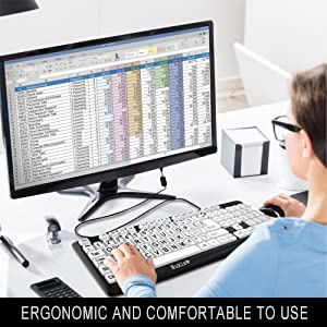 Amazon.com: ciciglow Large Print Keyboard, 104 Keys Wired USB High ...