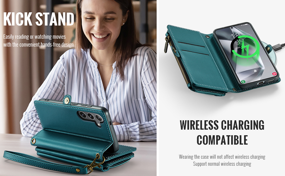 Amazon.com: Strapurs Crossbody for Samsung Galaxy S24 Case Wallet【RFID Blocking】 with 7-Card ...