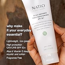 Natio Australia Aromatherapy Daily Defence Face Moisturiser SPF 50+ 100ml - Daily Face Lotion ...
