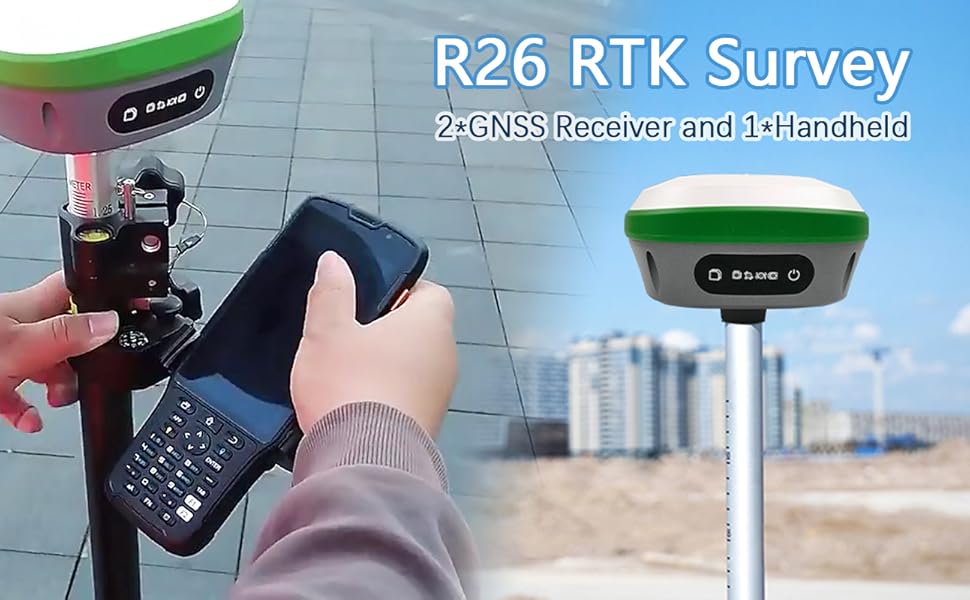 SMAJAYU R26 V2 RTK GNSS IMU Rover Base Collector topográfico Equipment RTK Land Survey Equipment ...