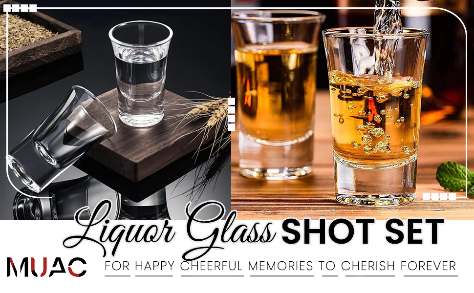 Buy MUAC Premium Heavy Base Shot Glass Set, Whisky Shot Glass 35ml ...