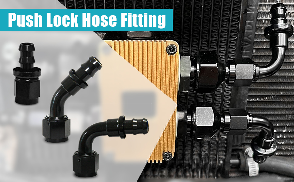 Amazon.com: 10AN Straight Push Lock Hose Fitting Female Swivel Push-on ...