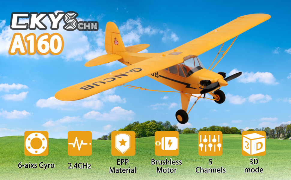 Amazon.com: CKYSCHN WLtoys A160 J3 - Avión RC de 5 canales con modo 3D/6G, aviones RC 3D sin ...