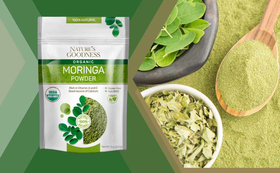 Amazon.com : Nature's Goodness Organic Moringa Powder – 45 Servings (8 oz) - Nutrient-Dense ...