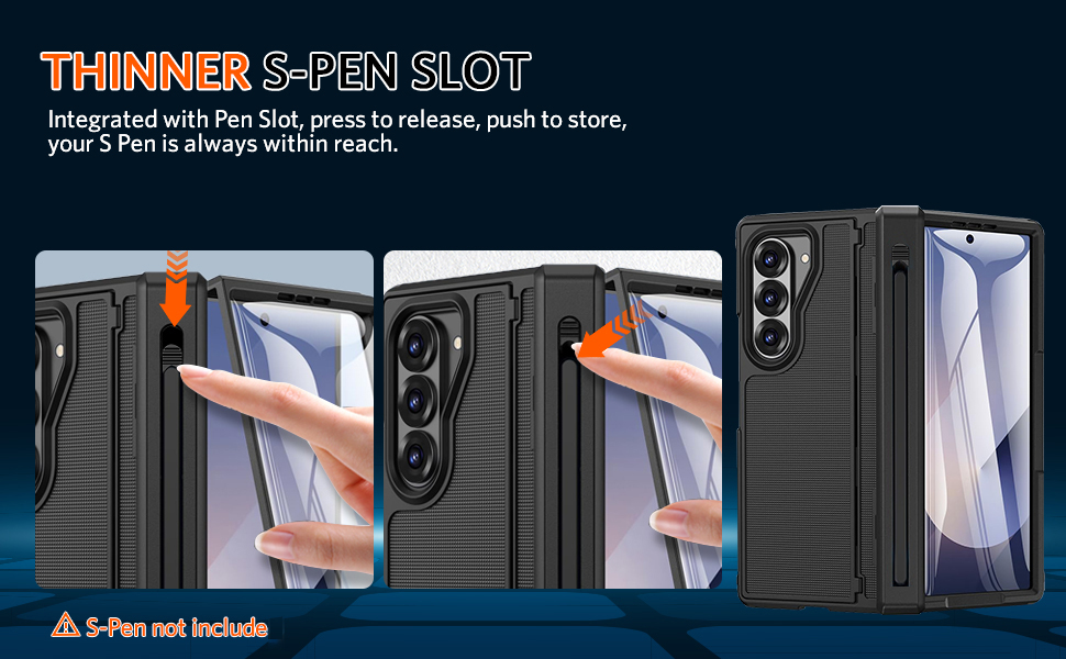 Amazon.com: NINKI for Samsung Galaxy Z Fold 6 Case with S Pen Holder and Invisible Kickstand ...