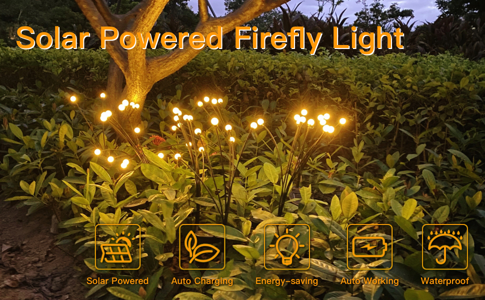 Amazon.com : Tomskiko Solar Garden Lights - 4 Pack Firefly Lights, Outdoor Waterproof, Fairy ...
