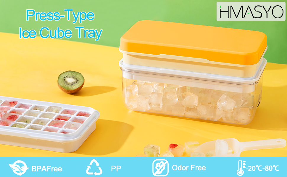 Amazon.com: HMASYO Ice Cube Tray with Lid and Bin for Freezer, Push Out Easy Release 64Pcs Ice ...