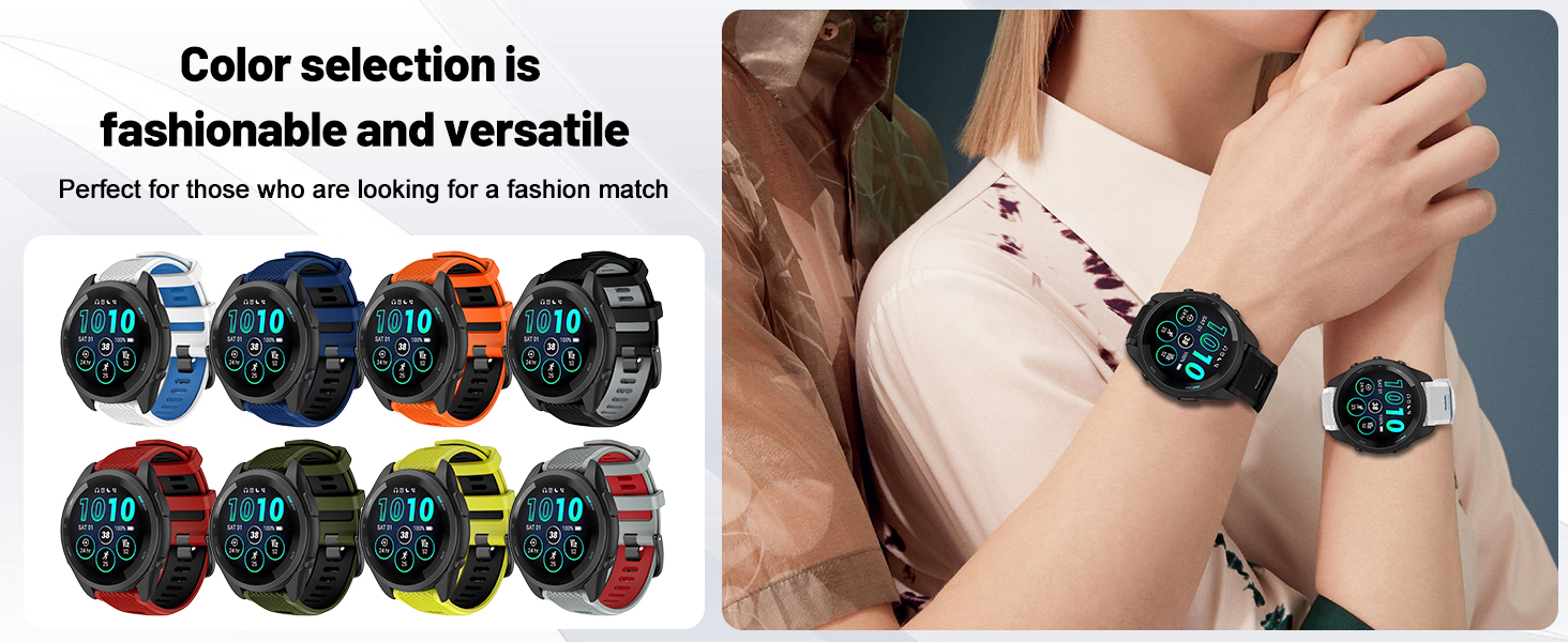 Amazon.com: OVERSTEP Compatible with Garmin Forerunner 265 Replacement Band, Quick Release 22mm ...