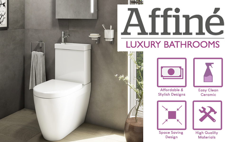 Affine 2 In 1 Toilet Basin Combo Combined Toilet WC Wash Sink Space