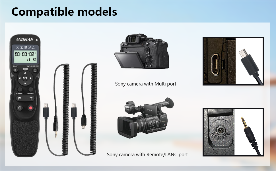 Amazon.com : Aodelan Camera Remote Control with Zoomer,Wired Timer Shutter Release Compatible ...