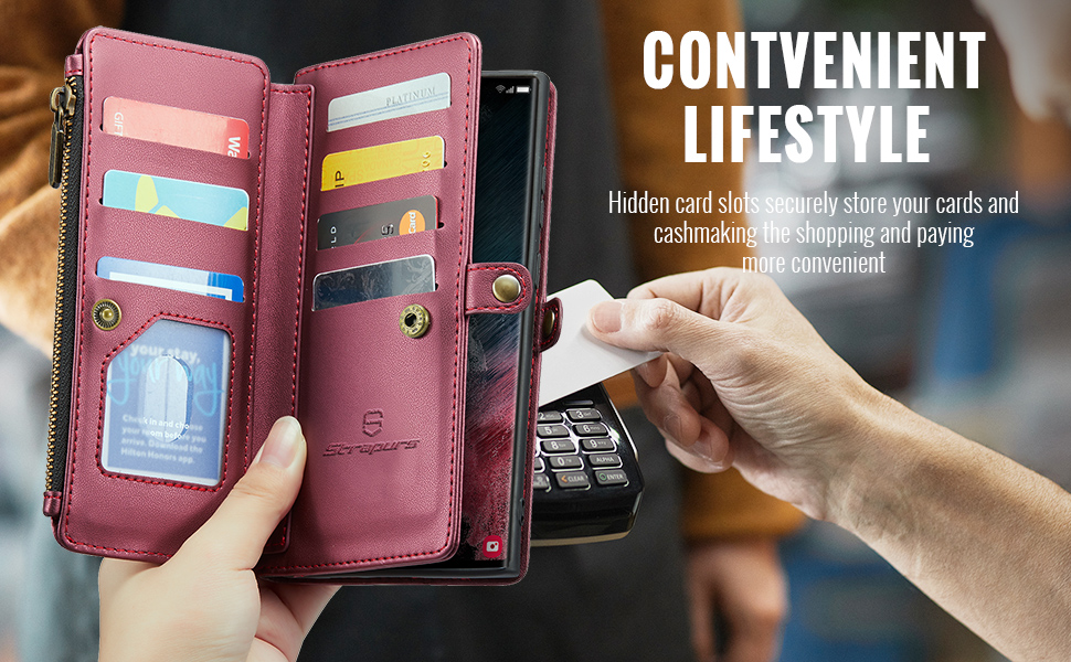 Amazon.com: Strapurs Crossbody Wallet Case Compatible with Samsung Galaxy S22 Ultra 5G RFID ...
