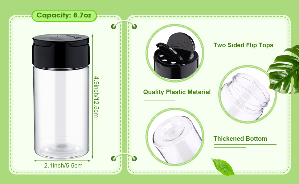 Amazon.com: Mimorou 30 Pack 8.7 oz Plastic Spice Jars with Shaker Lids Clear Seasoning ...