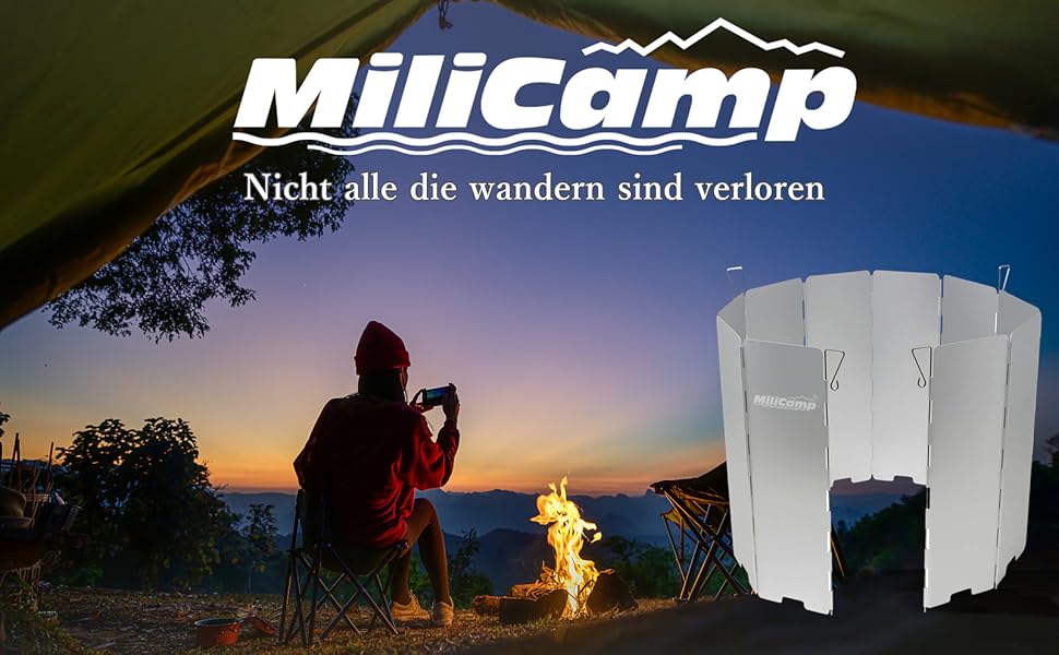 Amazon | MiliCamp ウインドスクリーン 風除け アルマイト加工 風防 10枚プレート 防風板 ソロキャンプ用 BBQ バーベキュー アウトドア 収納袋付き | MiliCamp ...