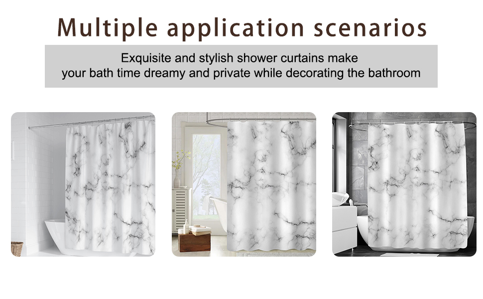 Amazon.com: ZTTXL Gray -White Marble Shower Curtain, Abstract Modern Decor Fabric Shower Curtain ...