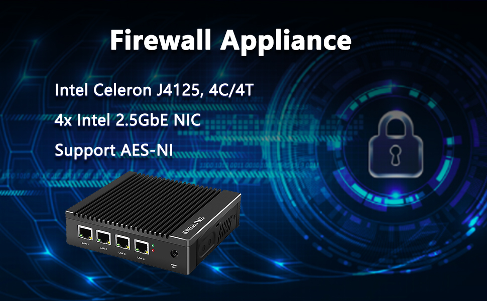 Sharevdi Micro Firewall Appliance,Firewall Mini PC, 4X Intel 2.5 GbE ...