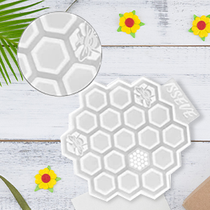 Amazon.com: DIYBravo 5-Piece Honeycomb Coaster UV Resin Molds, Silicone Coaster Molds for DIY ...