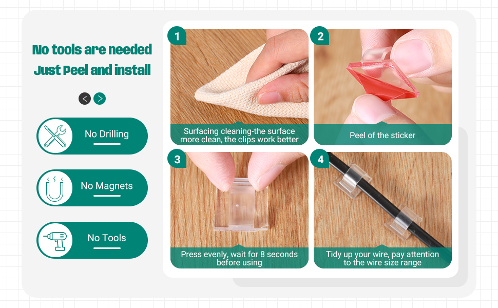 IRokHH 100-Piece Adhesive Cable Clips for Outdoor Lights