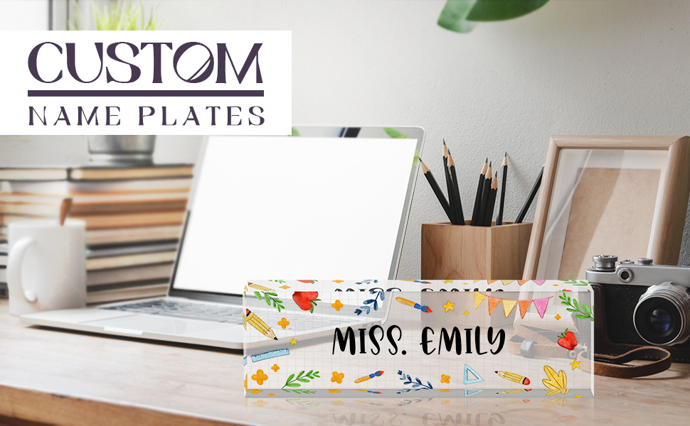 Desk Name Plate Personalized, Custom Acrylic Name Plate for Desks Decor ...
