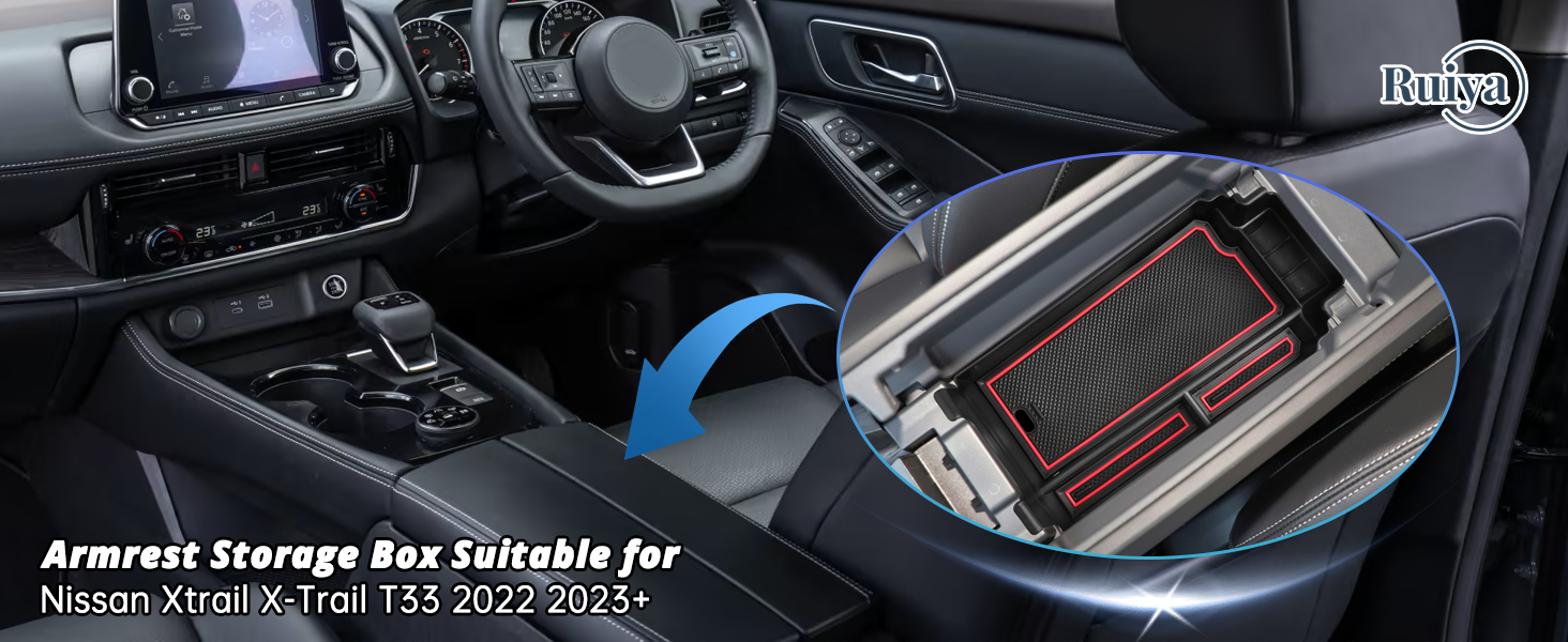 Ruiya Compatible with Nissan X-Trail X Trail T33 2022 2023 2024 Centre Console Storage Box, X ...