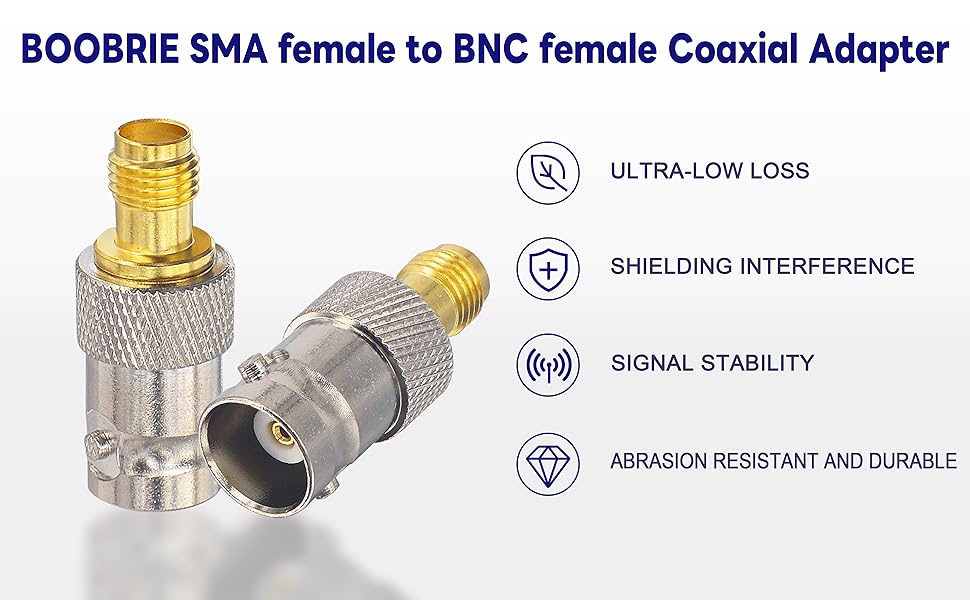 Amazon.com: Boobrie BNC Female to SMA Female Coax Connector BNC to SMA Female Adapter BNC Female ...