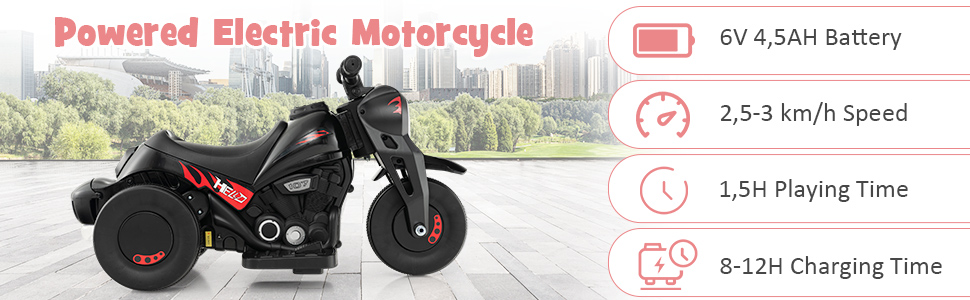 Amazon.com: HONEY JOY Pink Ride On Motorcycle, 6V Toddler Motorcycle with Bubble Maker, LED ...