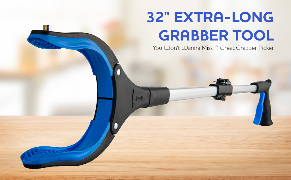 Amazon.com: Grabber Reacher Tool,32 Inch Extra Long Foldable Pick Up Stick with Buckle and Rope ...