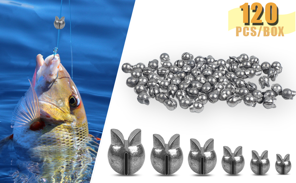 Amazon.com : Split Shot Fishing Weights Sinker, 120pcs Removable Round Sinkers Egg Split Shot ...