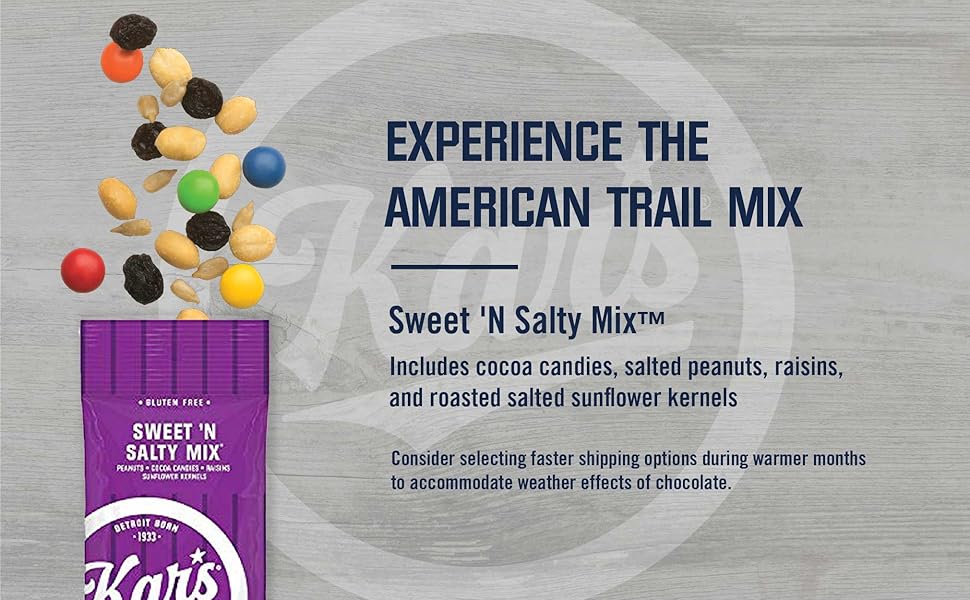 Amazon.com: Kar’s Nuts Sweet ‘N Salty Trail Mix – 2 oz Individual Snack Packs, Bulk Pack of 72 ...