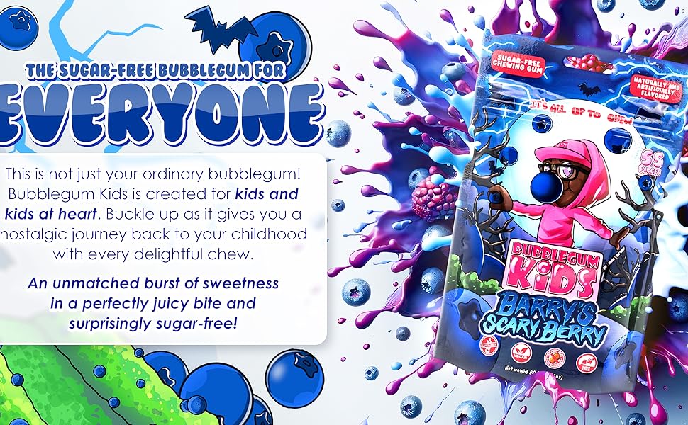 Amazon.com : Bubblegum Kids Sugar Free Gum - Bubble Gum for Kids and ...