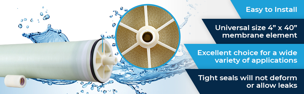 SpiroPure SP-SW4040 Seawater Desalination 4x40 Industrial RO Membrane Element Commercial Reverse ...
