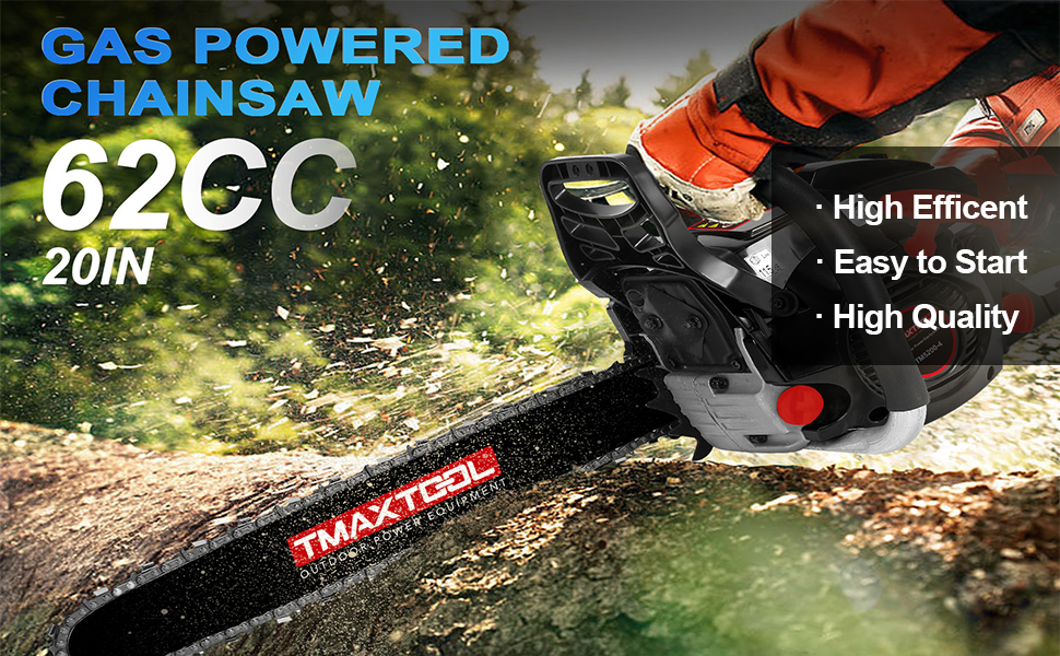 Amazon.com : Gas Chainsaw, 62cc 3.5 HP, 2-Stroke Engine, Gas Powered Chainsaw, 20 Inch Chainsaws ...
