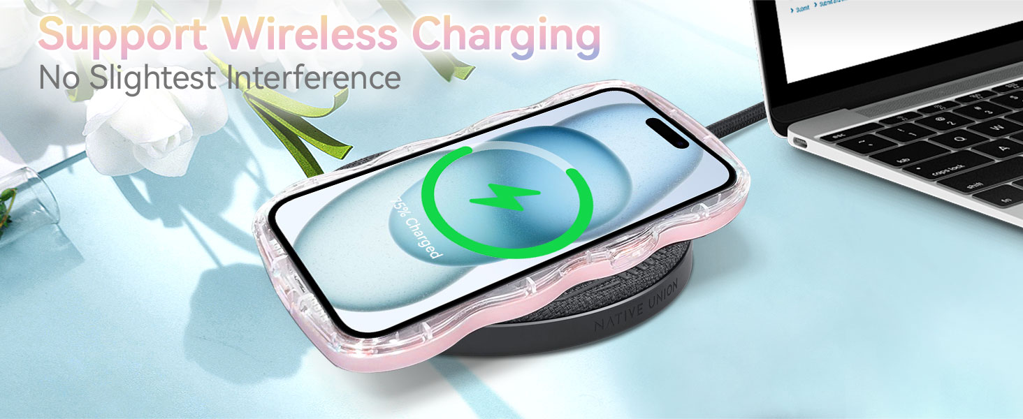 Amazon.com: QLTYPRI for iPhone 13/iPhone 14 Case, Curly Wave Frame Clear Phone Case with ...