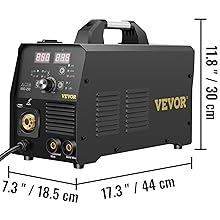 VEVOR Soldador MIG de 250 A, máquina de soldadura 3 en 1, máquina de soldadura de núcleo de ...