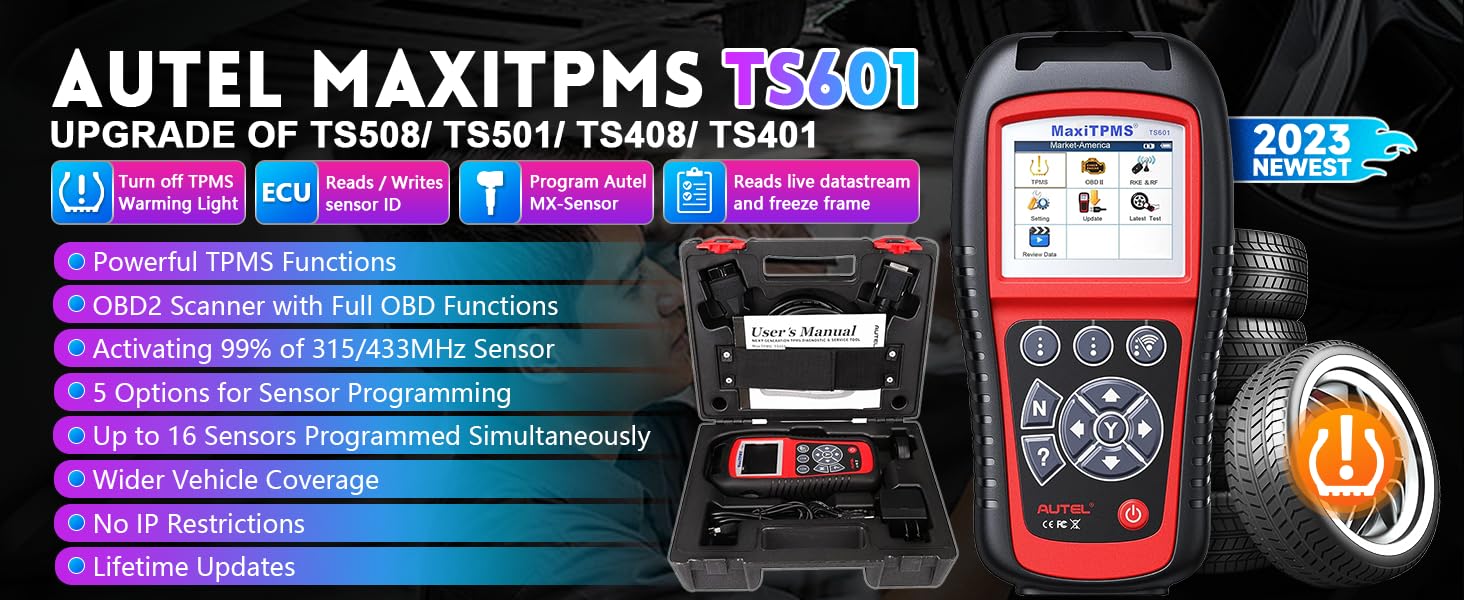 Autel MaxiTPMS TS601 Scan Tool, TPMS Programming Tool, Check Engine ...