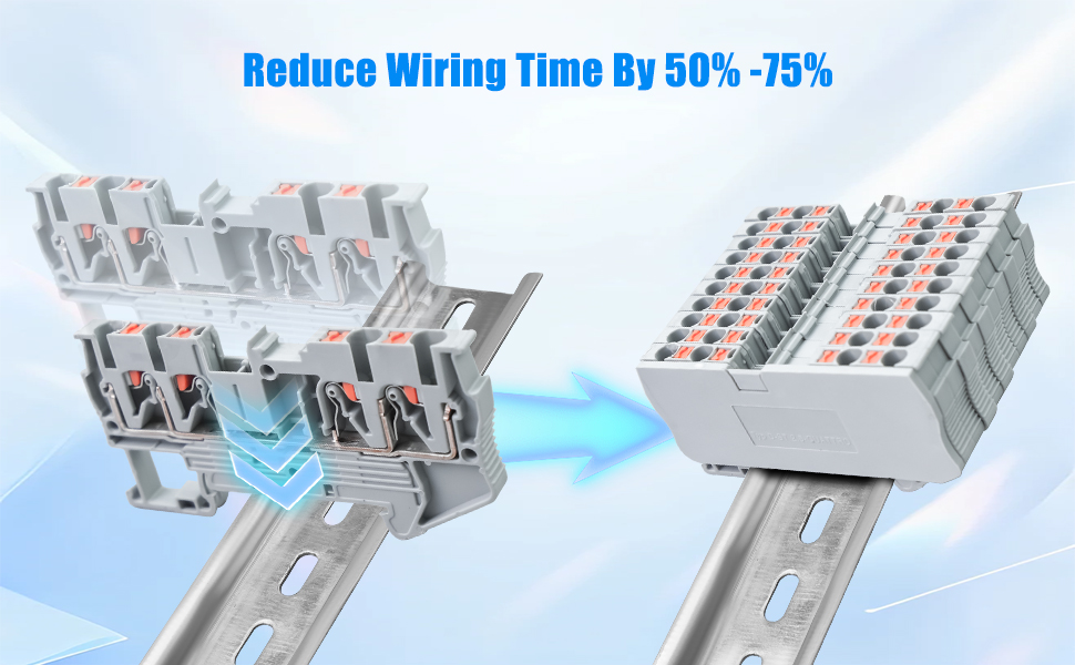 ST2-2.5/2x2 Twin Spring Terminal Connectors DIN Rail Terminal Block ...