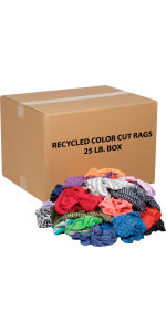 Amazon.com: Global Industrial 50 Lb. Box Recycled Cut Rags, Mixed ...