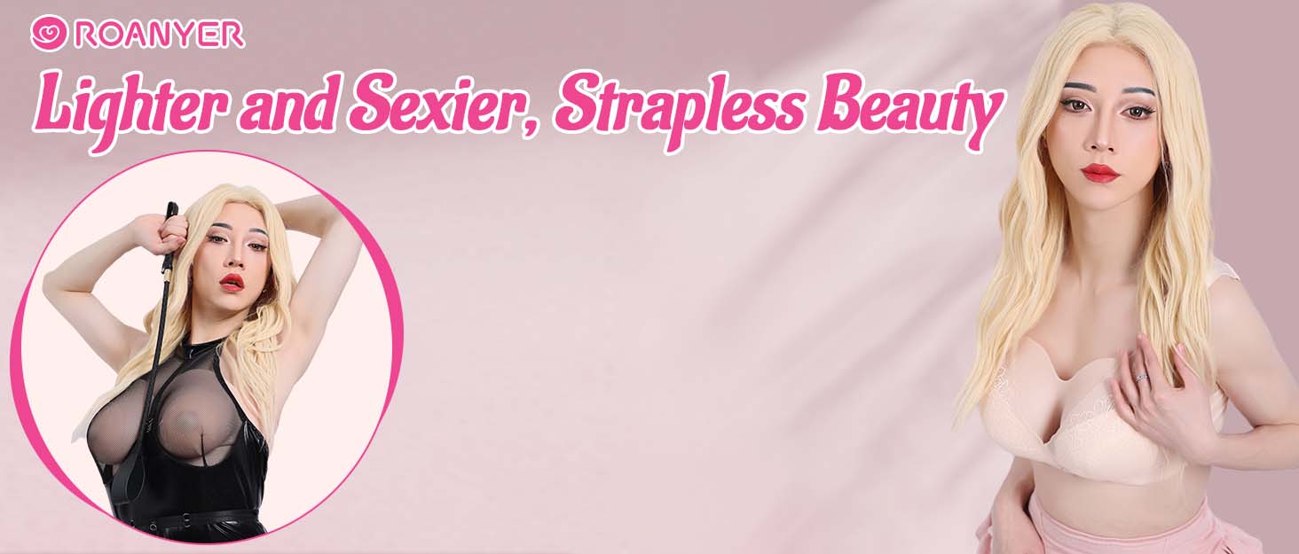 ROANYER Silicone Breast Forms, Tube-Top Fake Boobs for Crossdresser, Realistic Breastplate in B ...