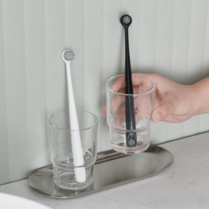 Amazon.com: Bathroom Glass Tumbler Cup 2 Pack, Aomasi Transparent ...