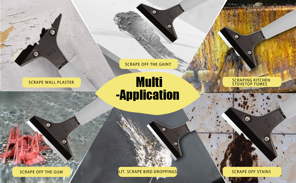 Amazon.com: Frebuta Floor Scraper Long Handle Heavy Duty,31 to 61Inch ...